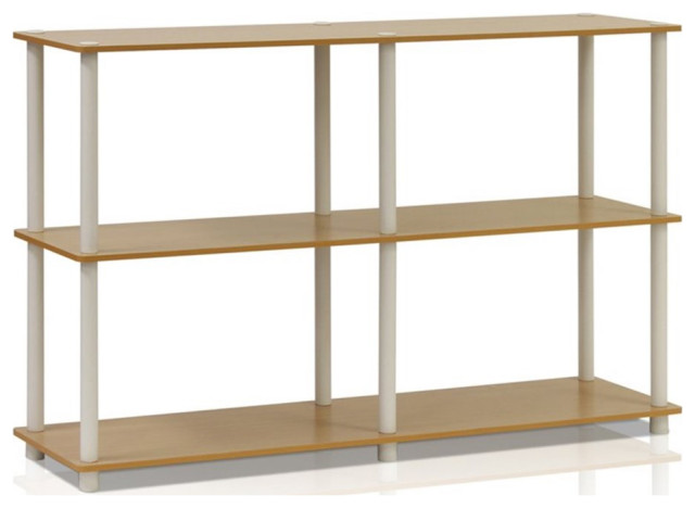 Furinno Turn-N-Tube Wood 3-Tier Double Size Storage Display Rack in ...