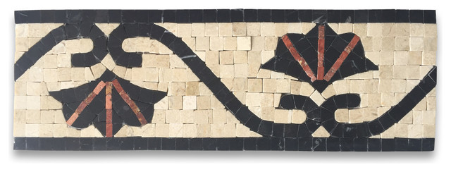 Marble Mosaic Border Shower Listello Tile Carnation Red 4x12 Polished ...