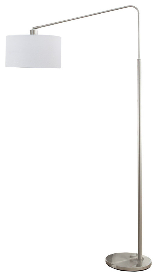 64" Medium Arch Brushed Steel Telescope Reach Floor Lamp - Transitional ...