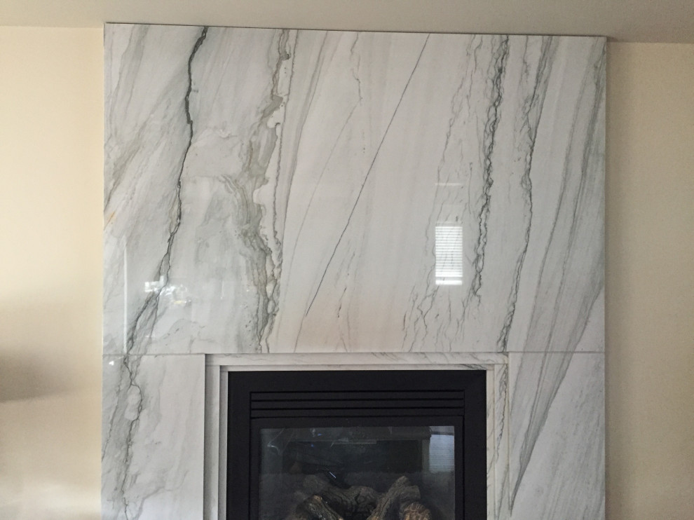 quartzite fireplace surround with heat/burn stains | Houzz Forum