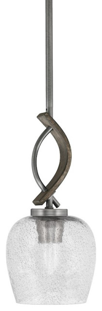 Toltec Monterey 1-Light Mini Pendant, Graphite, 6" Smoke Bubble, 2901 ...