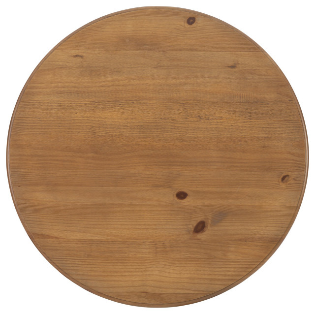 Modern Dining Table, Sleek Design With Cage Like Base & Round Rustic ...