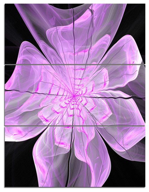 "Lush Purple Digital Art Fractal Flower" Wall Art, 3 Panels, 28"x36 ...