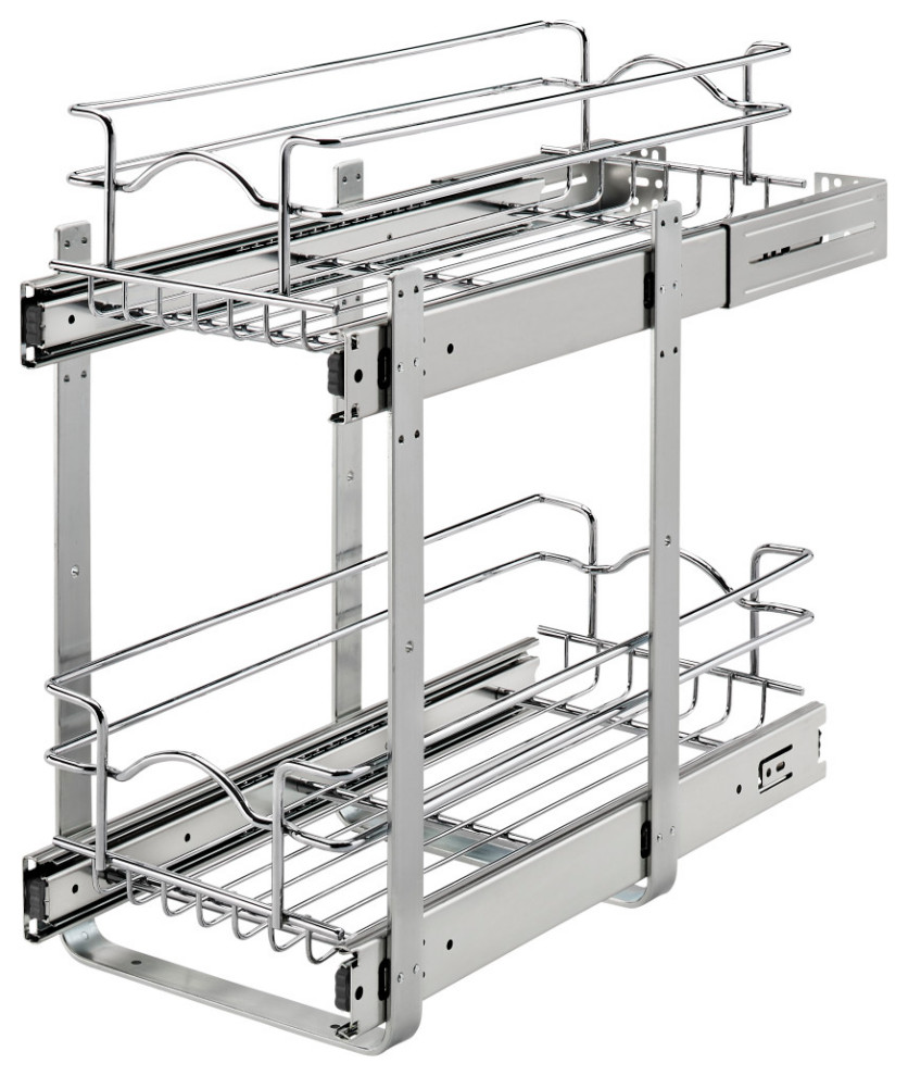 Two-Tier Bottom Mount Pull Out Steel Wire Organizer - Pantry And ...