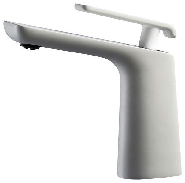 Aqua Adatto Single Lever Faucet, Chrome and White - Contemporary ...