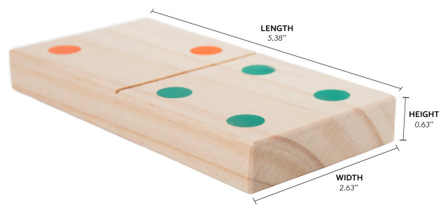 Giant Dominoes Set of 28 Hand-Crafted Wooden Dominos With Colorful ...