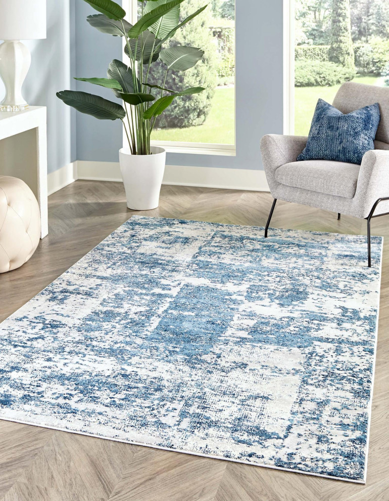 Unique Loom Elizabeth Finsbury Rug, Blue, 2'x6' Runner - Contemporary ...