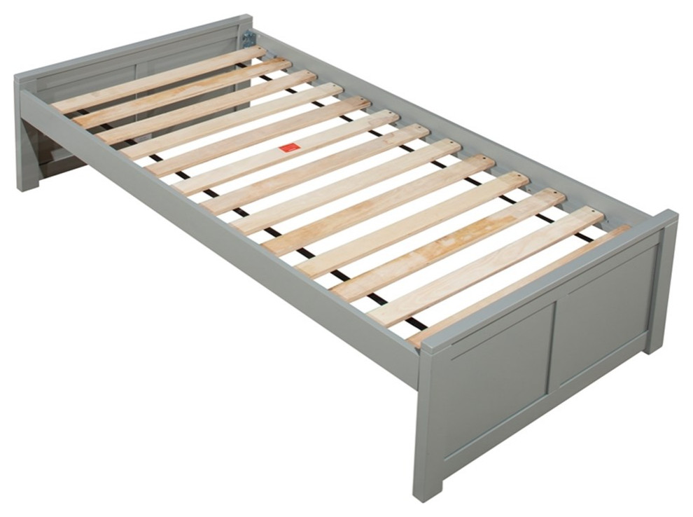 Hillsdale Furniture Pulse Full Solid Wood Platform Bed Gray, Full Size ...