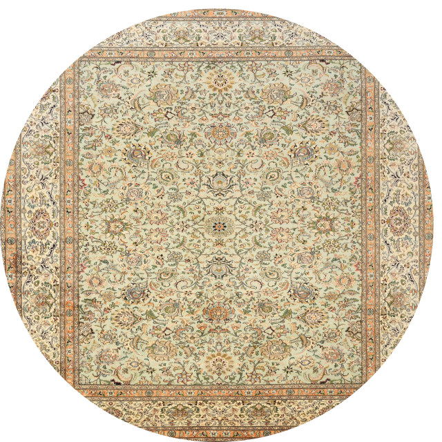 Ahgly Company Indoor Rectangle Traditional Area Rugs, 4' Round ...