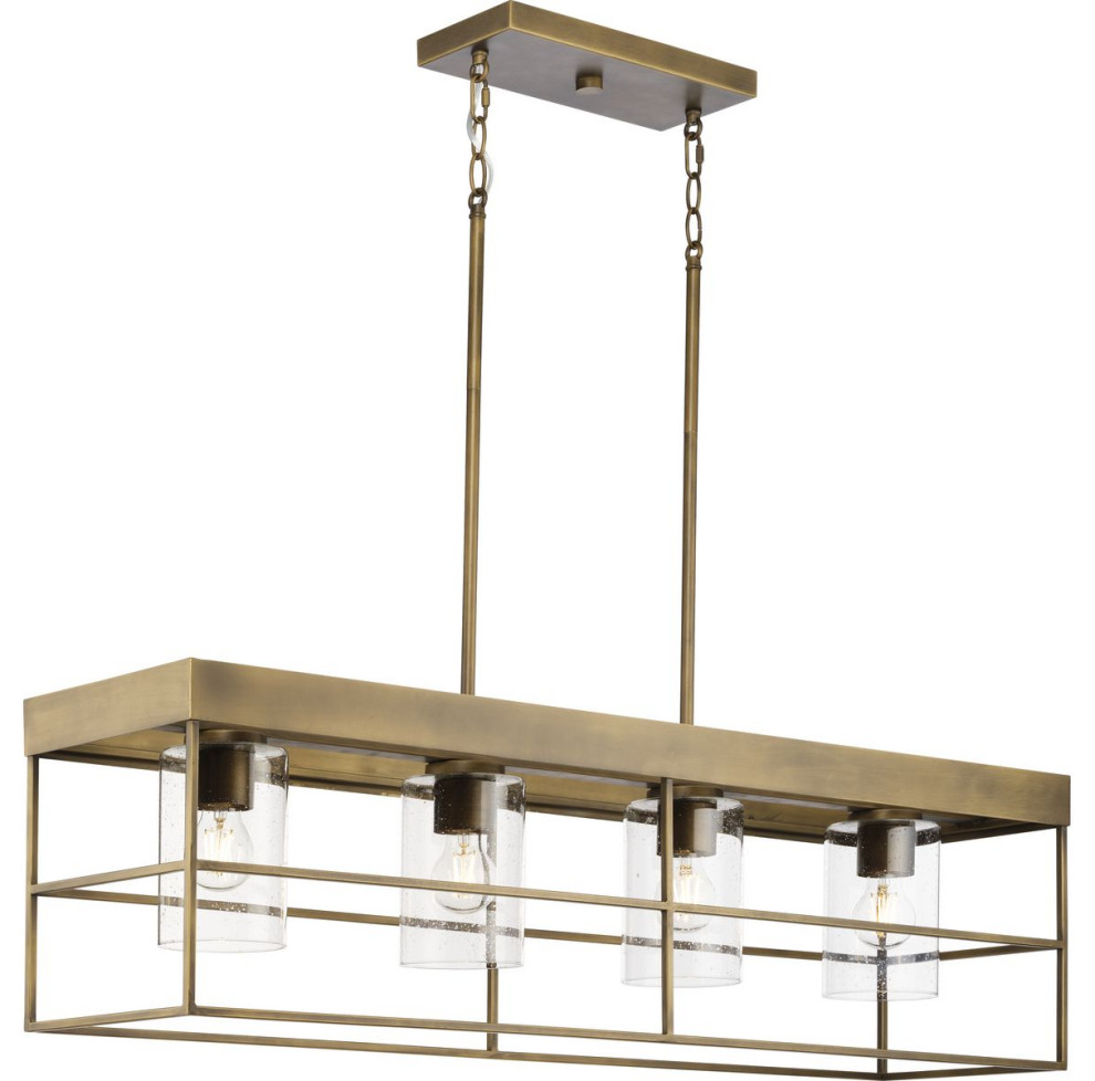 Burgess Collection Four-Light Aged Bronze Modern Farmhouse Island Light ...