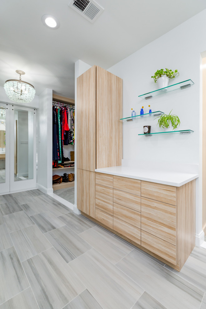 Organic Elegance: Rift Cut Oak Floating Vanity Bathroom Renovation ...