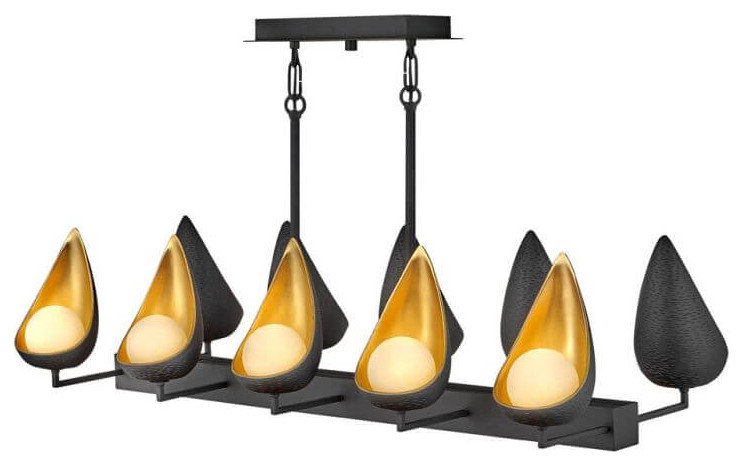 Hinkley Lighting Ren 10 Light 46" Linear Light, Black-Deluxe Gold ...