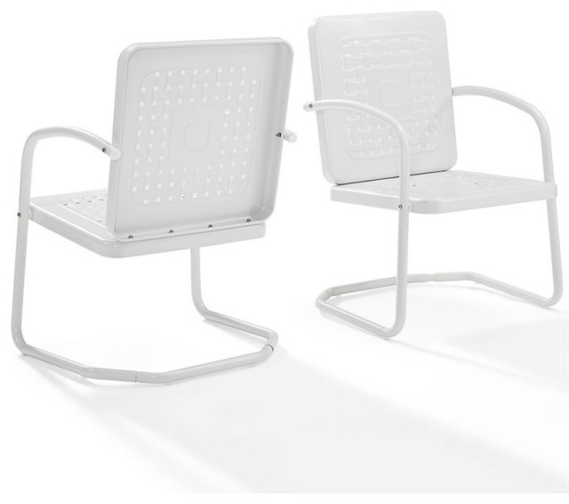 Crosley Furniture Bates Metal Patio Chair in Turquoise (Set of 2 ...