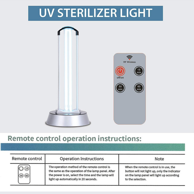Smart UV Germicidal Disinfection Sterilization Lamp 40W With Remote ...