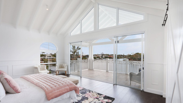 Raked Windows above a Sliding Door - Modern - Bedroom - Brisbane - by ...