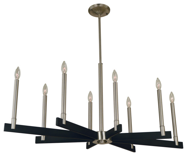 Jessica 8-Light Dining Chandelier, Brushed Nickel/Matte Black ...