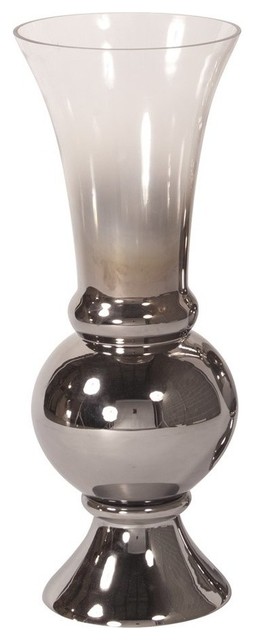 Howard Elliott Smokey Glass Fluted Vase, Small - Contemporary - Vases ...