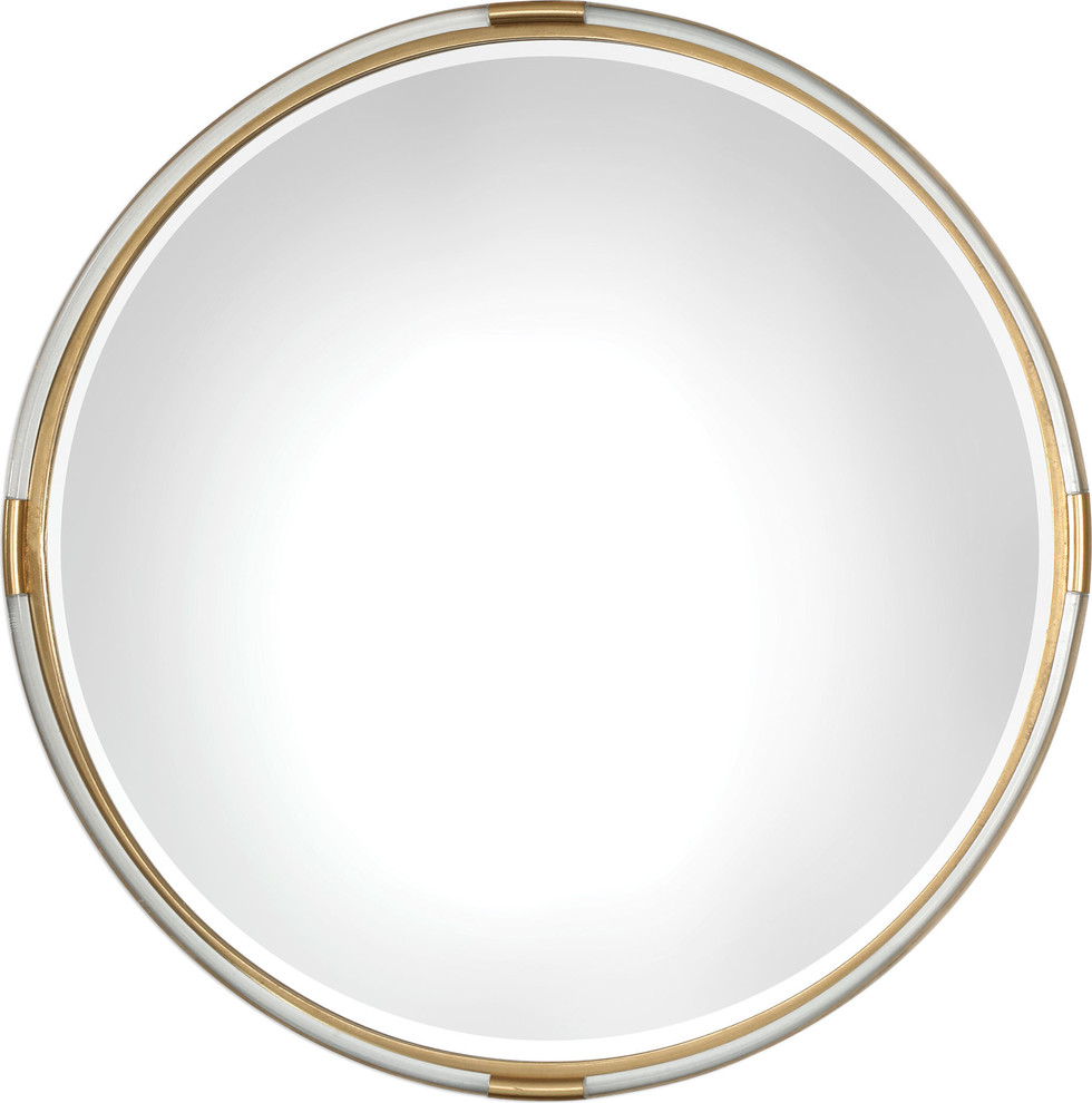 Uttermost Mackai Round Gold Mirror - Contemporary - Bathroom Mirrors ...