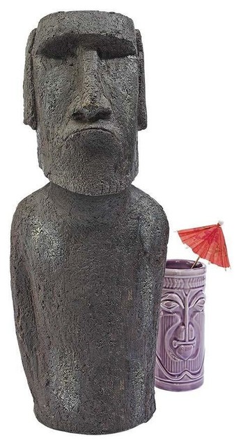 Small Easter Island Moai Head - Tropical - Garden Statues And Yard Art ...