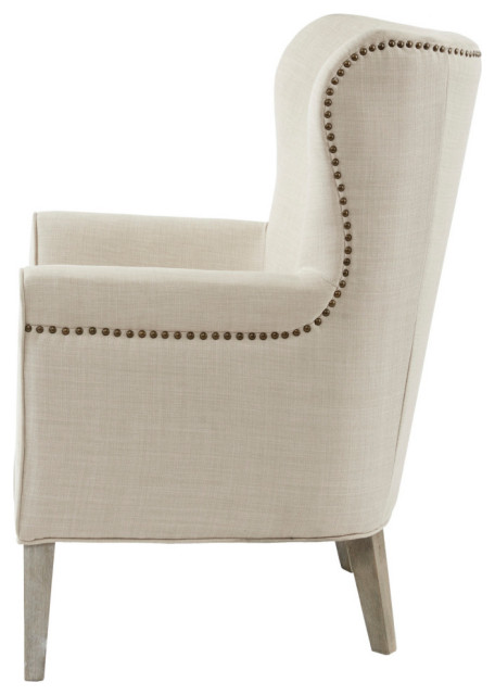 Madison Park Colette Electic Orange Floral Round Wingback Accent Chair ...