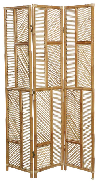 Minimalistic Room Divider, Hinged Rattan Panels With Sleek Lines ...
