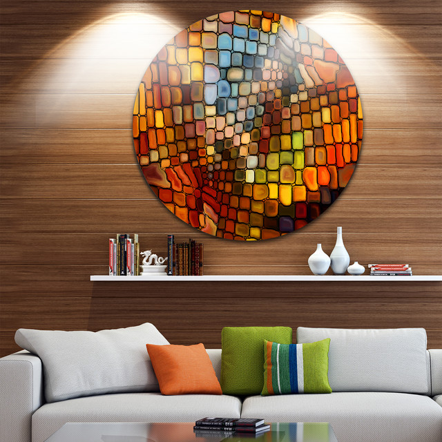 Designart - Dreaming of Stained Glass' Abstract Metal Artwork, Disc of ...
