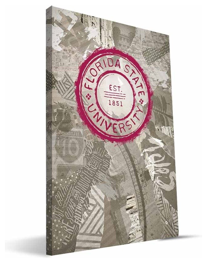 FSU Seminoles Scrapbook Canvas Print, 8"x12" - Contemporary - Prints ...