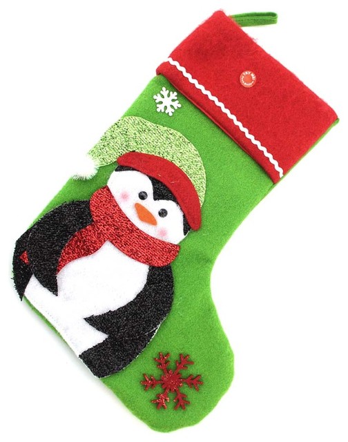LED lighted Stocking Penguin - Transitional - Christmas Stockings And ...