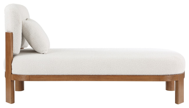 Maybourne Boucle Fabric Upholstered Chaise/Bench - Transitional ...