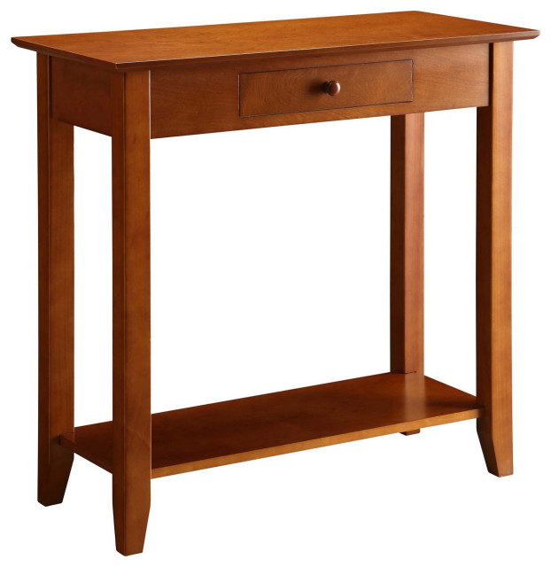 American Heritage Hall Table With Drawer And Shelf, Cherry , Pack of 2 ...