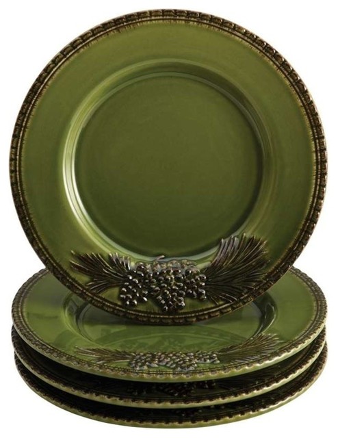 BonJour Dinnerware Sierra Pine 4-Piece Stoneware Salad Plate Set ...