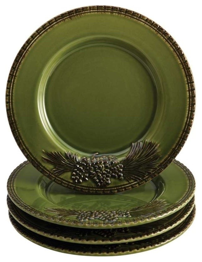 BonJour Dinnerware Sierra Pine 4-Piece Stoneware Salad Plate Set ...