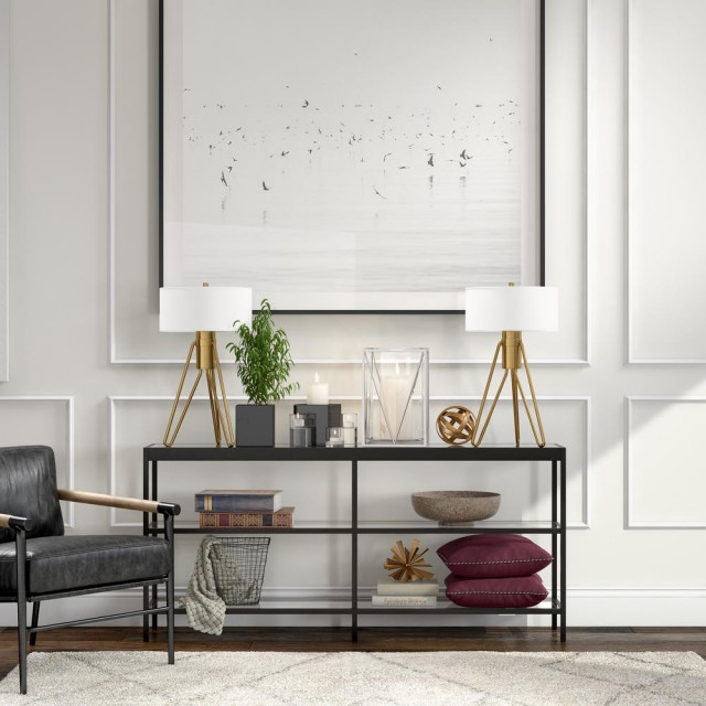 Alexis 64'' Wide Rectangular Console Table in Blackened Bronze - Contemporary - Coffee Tables ...