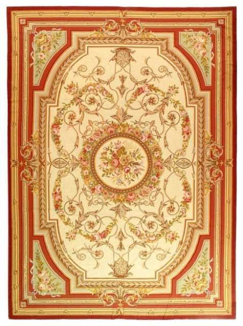 Aubusson Style Rug 10'x14' - Victorian - Area Rugs - by Pasargad DC | Houzz