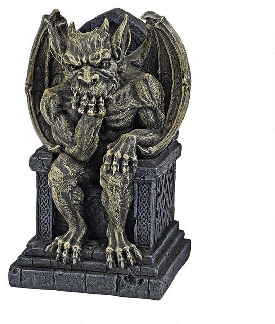 Gargoyle on the Throne Desktop Accessory Statue Sculpture - Traditional ...