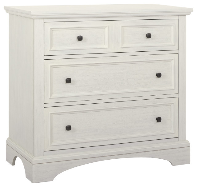 Farmhouse Basics 3 Drawer Chest, Rustic White - Farmhouse - Accent ...