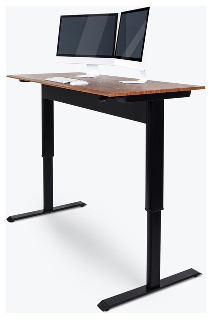 Pneumatic Adjustable-Height Standing Desk, 56" - Contemporary - Desks ...