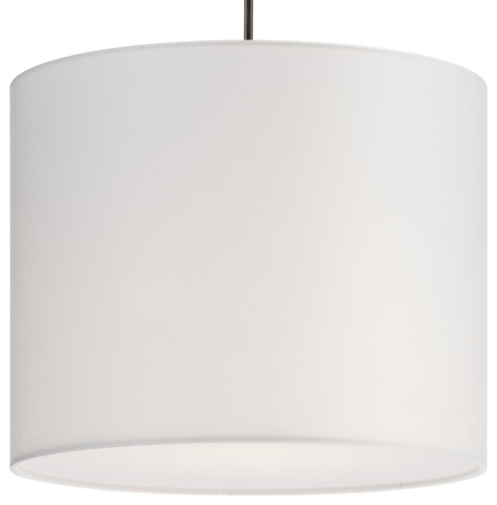 Markor Collection One-Light White Linen Shade Transitional Pendant, 12 ...