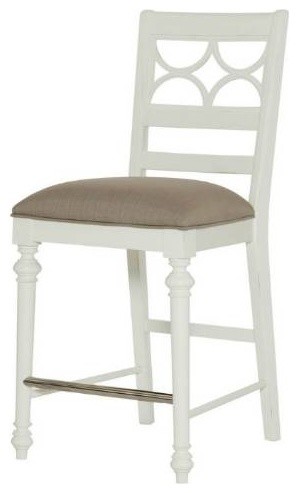 American Drew Lynn Haven Fret Work Counter Stool, Dover White, Set of 2 ...