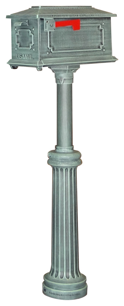 Kingston Curbside Mailbox with Bradford Surface Mount Mailbox Post ...