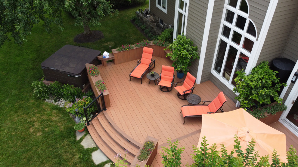 Azek Cypress Deck, Mahogany Fascia, Riser Lights, Custom Grill, Bench ...
