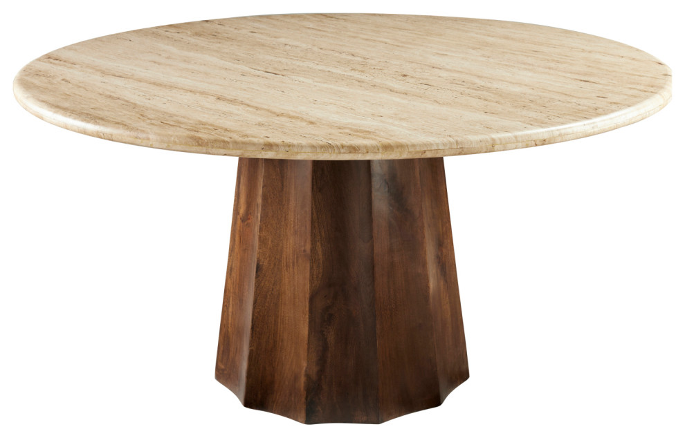 Linus 30"H x 60"W x 60"D Dining Table - Rustic - Dining Tables - by ...