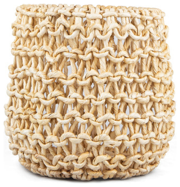 Round Interlaced Abaca Basket | dBodhi Banda, Large - Tropical ...