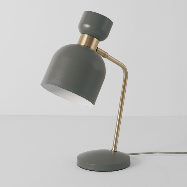 16" Gray Desk Lamp With Arm and Pivot Joint - Transitional - Desk Lamps ...