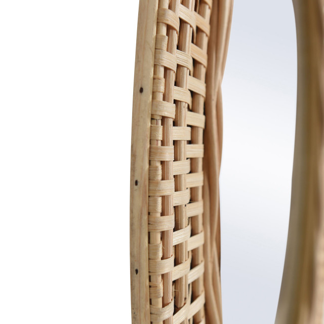 Bamboo Breeze Decorative Mirror Natural Woven Bamboo Frame - Asian ...