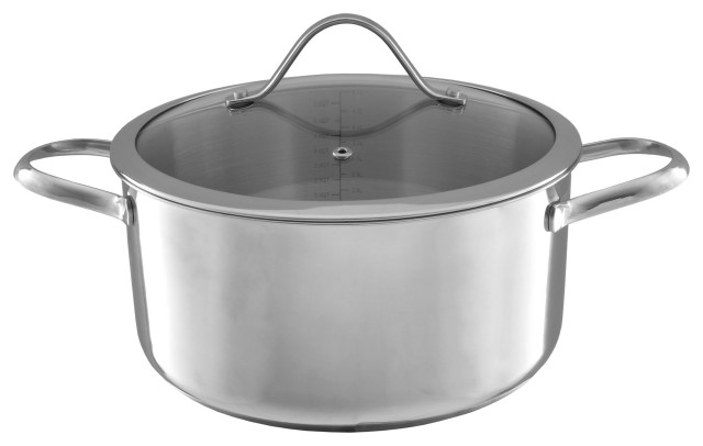6-Quart Stainless-Steel Stock Pot Large Capacity Cookware With Lid, 6 ...