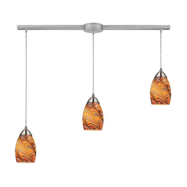 Vortex 3-Light Linear Pendant Fixture - Contemporary - Pendant Lighting ...