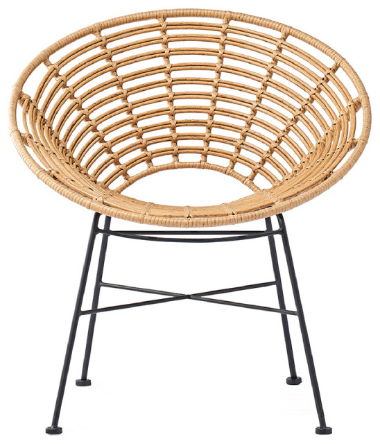 Rattan Patio Round Chair - Tropical - Outdoor Lounge Chairs - by ...
