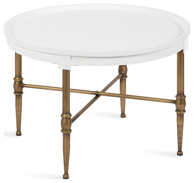 Transitional Coffee Table, Unique Crossed Golden Base & Raised Edge Top ...