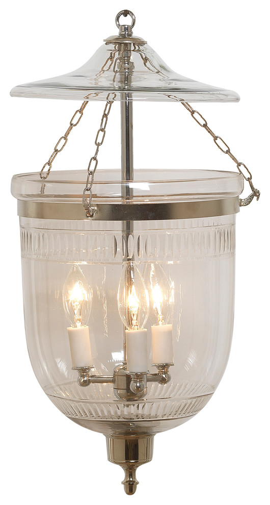 Tiffany Cut Design Hundi Glass Bell Jar Lantern 9" - Traditional ...